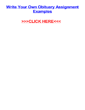 Fillable Online Write Your Own Obituary Assignment Fax Email Print ...