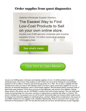 Fillable Online Order supplies from quest diagnostics Fax Email Print ...