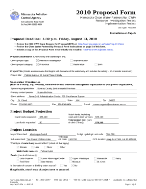 Minnesota Clean Water Partnership (CWP) Doc Template | pdfFiller