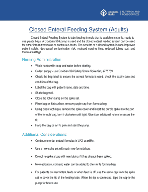 Fillable Online Closed Enteral Feeding System (Adults) Fax Email Print ...