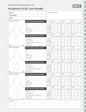 Fillable Online Peripheral IV/SC Care Bundle Fax Email Print - pdfFiller