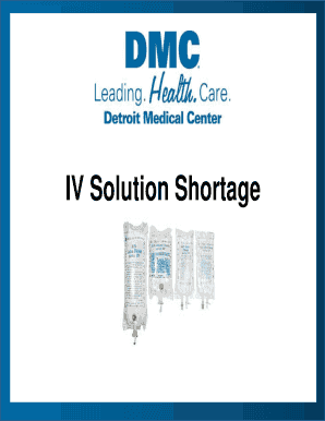 Fillable Online IV Solution Shortage Fax Email Print - pdfFiller