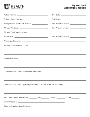 Fillable Online My Med Card Fax Email Print - pdfFiller