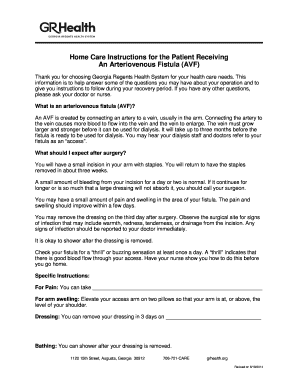 Fillable Online Home Care Instructions for the Patient Receiving Fax ...