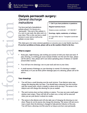 Fillable Online Dialysis permacath surgery: Fax Email Print - pdfFiller