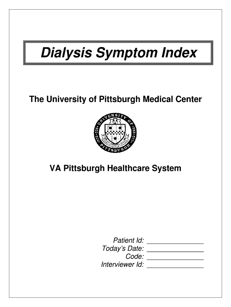 Fillable Online Dialysis Symptom Index Fax Email Print - pdfFiller