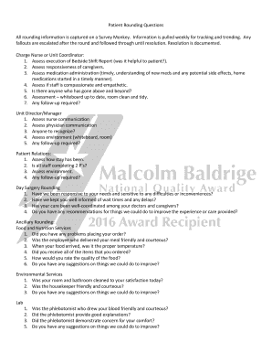Fillable Online Patient Rounding Questions Fax Email Print - pdfFiller