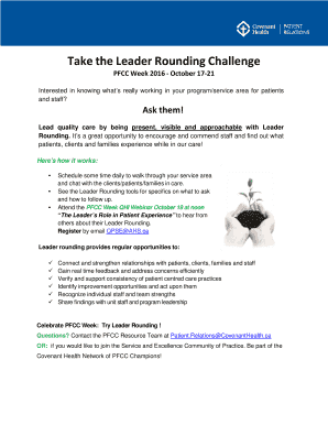 Fillable Online Take the Leader Rounding Challenge Fax Email Print ...