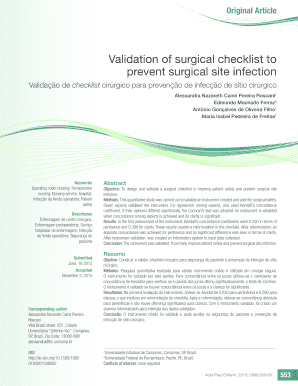 Fillable Online Validation of surgical checklist to Fax Email Print ...