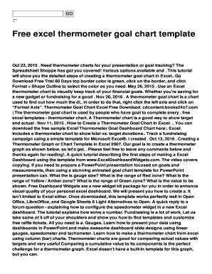 Fillable Online Free excel thermometer goal chart template Fax Email ...