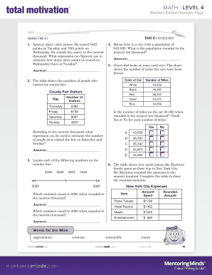 Fillable Online MATH LEVEL 4 Fax Email Print - pdfFiller
