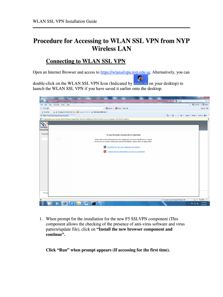 Fillable Online WLAN SSL VPN Installation Guide Fax Email Print - pdfFiller
