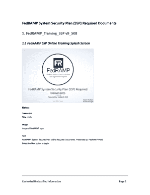 Fillable Online FedRAMP System Security Plan (SSP) Required Documents ...