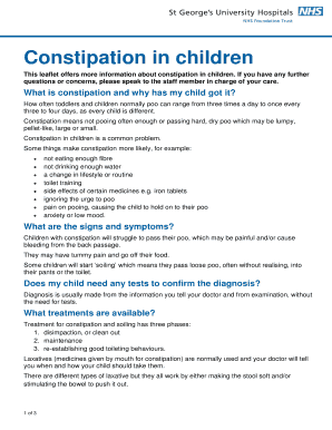 Fillable Online Constipation in children Fax Email Print - pdfFiller