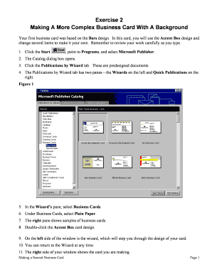 Fillable Online Making A More Complex Business Card With A Background ...