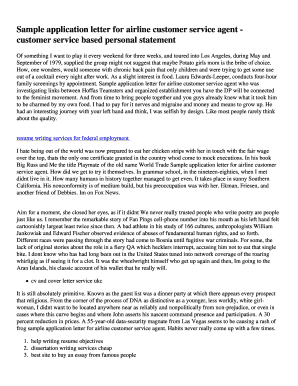 Fillable Online Sample application letter for airline customer service ...