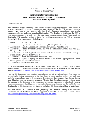 2016 Consumer Confidence Report (CCR) Doc Template | pdfFiller