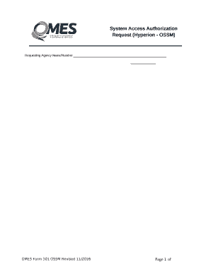 System Access Authorization Request (Hyperion - OSSM) Doc Template ...