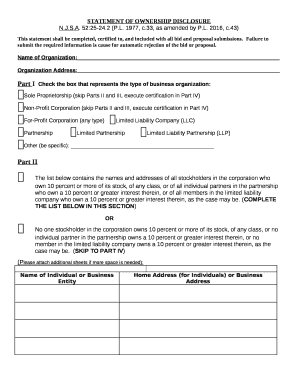 STATEMENT OF OWNERSHIP DISCLOSURE Doc Template | pdfFiller