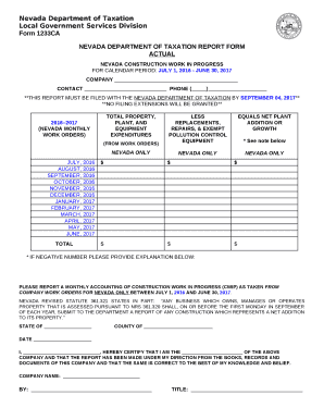 NEVADA DEPARTMENT OF TAXATION REPORT Doc Template | pdfFiller