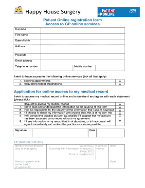 Fillable Online Firs House - Patient Access Online Services Fax Email Print - pdfFiller