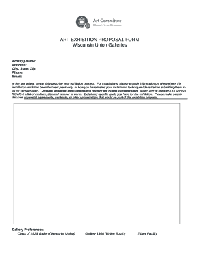 ART EXHIBITION PROPOSAL Doc Template | pdfFiller