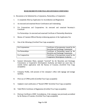 peza requirements Doc Template | pdfFiller