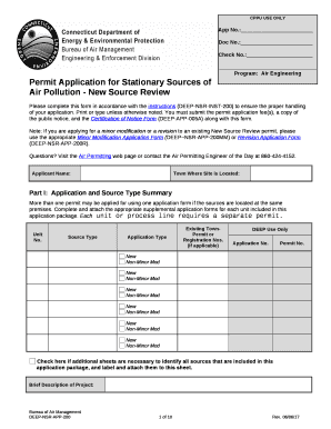 Permit Application for Stationary Sources of Air Pollution - New Source ...