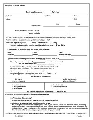Recruiting Interview Survey Doc Template | pdfFiller