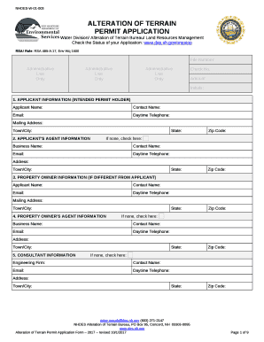 ALTERATION OF TERRAIN Doc Template | pdfFiller
