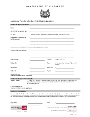 Application for eServices (Individual Registration) Doc Template ...
