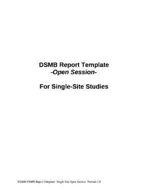 DSMB Report Template Doc Template | pdfFiller
