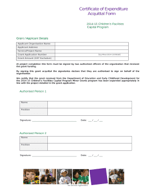 Certificate of Expenditure Doc Template | pdfFiller