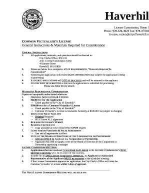 Common Victuallers License Doc Template | pdfFiller