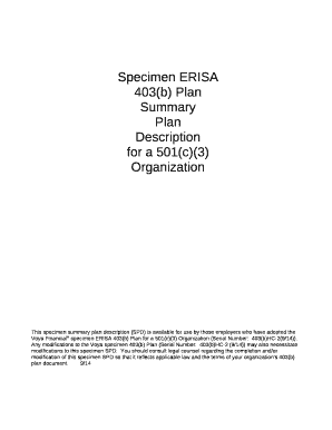 Specimen ERISA Doc Template | pdfFiller