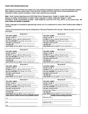 Fillable Online FOUR-YEAR GRADUATION PLAN Fax Email Print - pdfFiller