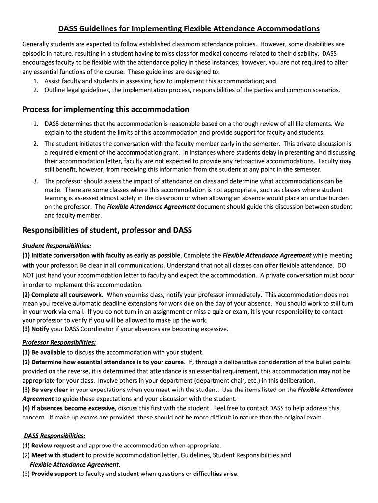 Fillable Online DASS Guidelines for Implementing Flexible Attendance ...
