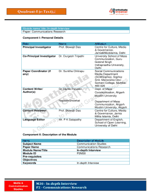Fillable Online Module name/ title: In-depth Interview Fax Email Print - pdfFiller