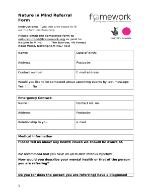 Nature in Mind Referral Doc Template | pdfFiller