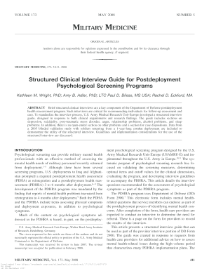 Fillable Online Structured Clinical Interview Guide for Postdeployment ...