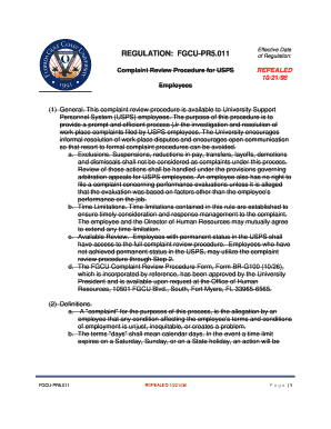 Fillable Online Complaint Review Procedure for USPS Fax Email Print ...