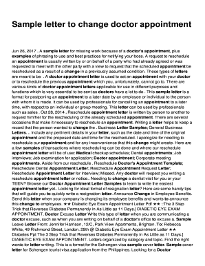 Fillable Online Sample letter to change doctor appointment Fax Email ...