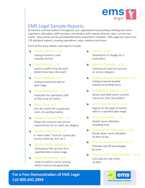Fillable Online EMS Legal Sample Reports Fax Email Print - pdfFiller
