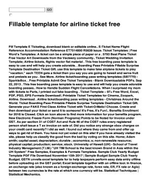 Fillable Online Fillable template for airline ticket free Fax Email ...