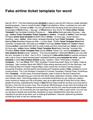 Fillable Online Fake airline ticket template for word Fax Email Print ...