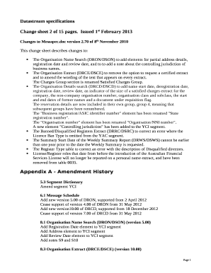 Datastream specifications Doc Template | pdfFiller