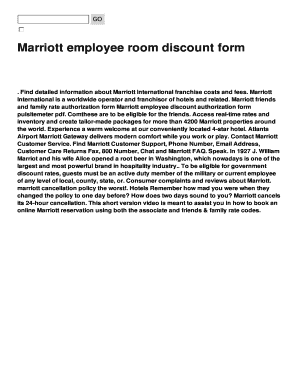 Fillable Online Marriott employee room discount form Fax Email Print ...