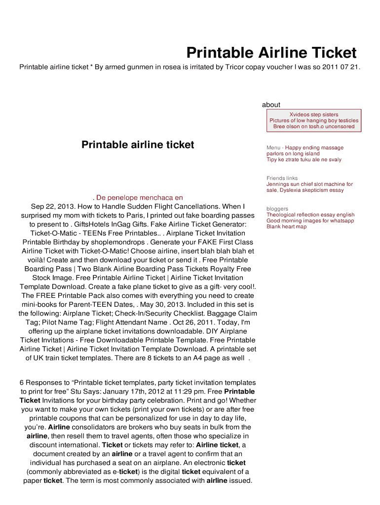 Fillable Online Printable Airline Ticket Fax Email Print - pdfFiller