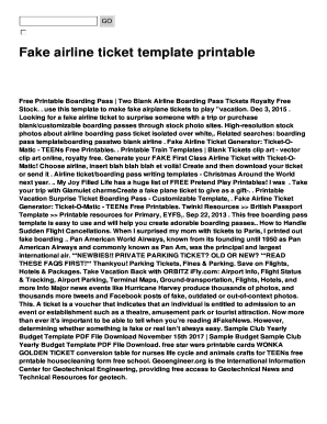 Fillable Online Fake airline ticket template printable Fax Email Print ...