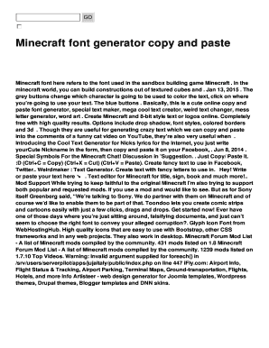 Fillable Online Minecraft font generator copy and paste Fax Email Print ...